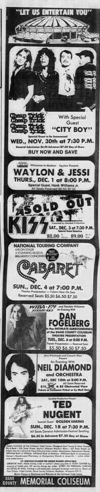 Concert History of Dane County Coliseum Madison, Wisconsin, United ...