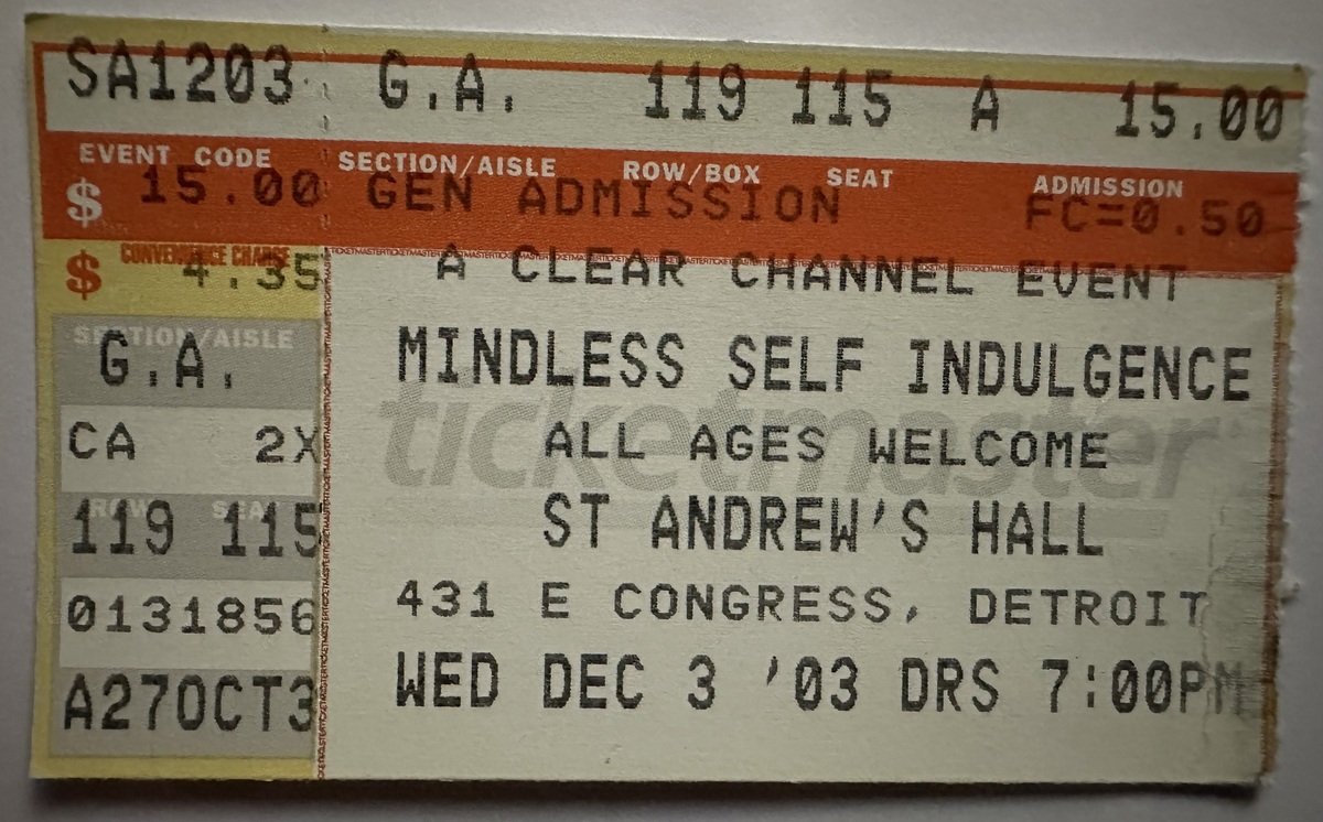Mindless Self Indulgence Concert & Tour History | Concert Archives