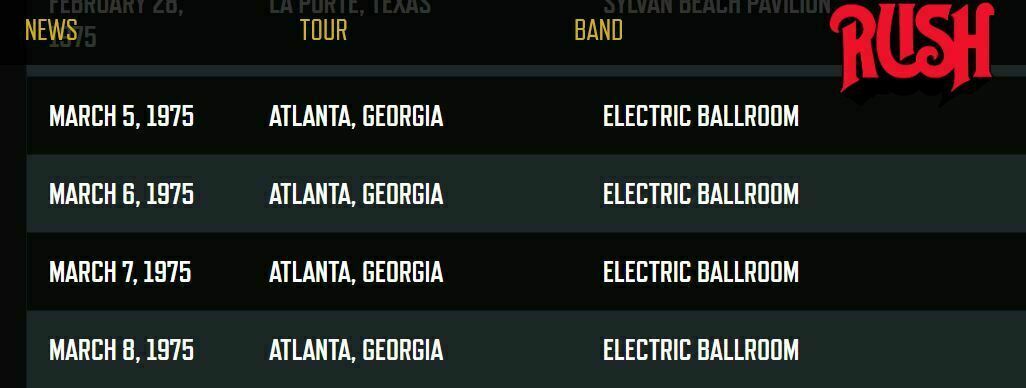 Rush's 1975 Concert & Tour History | Concert Archives