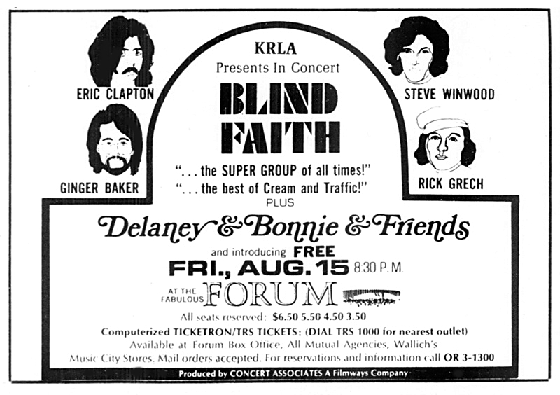 Blind Faith Concert & Tour History | Concert Archives