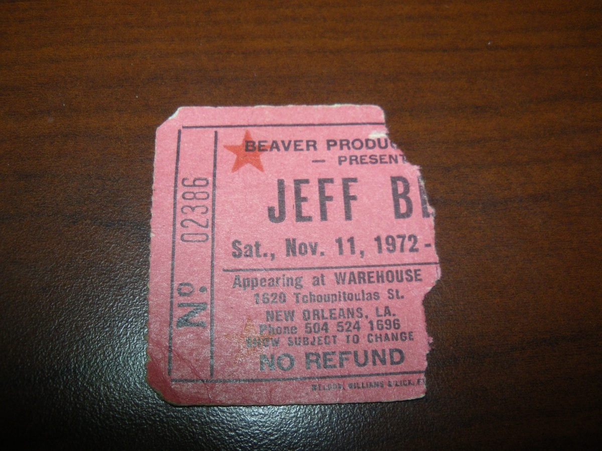 Nov 11, 1972: Jeff Beck at WAREHOUSE New Orleans, Louisiana, United ...