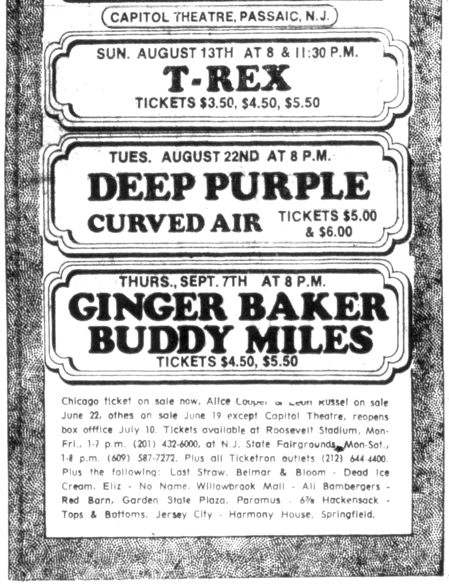 Deep Purple's 1972 Concert & Tour History | Concert Archives
