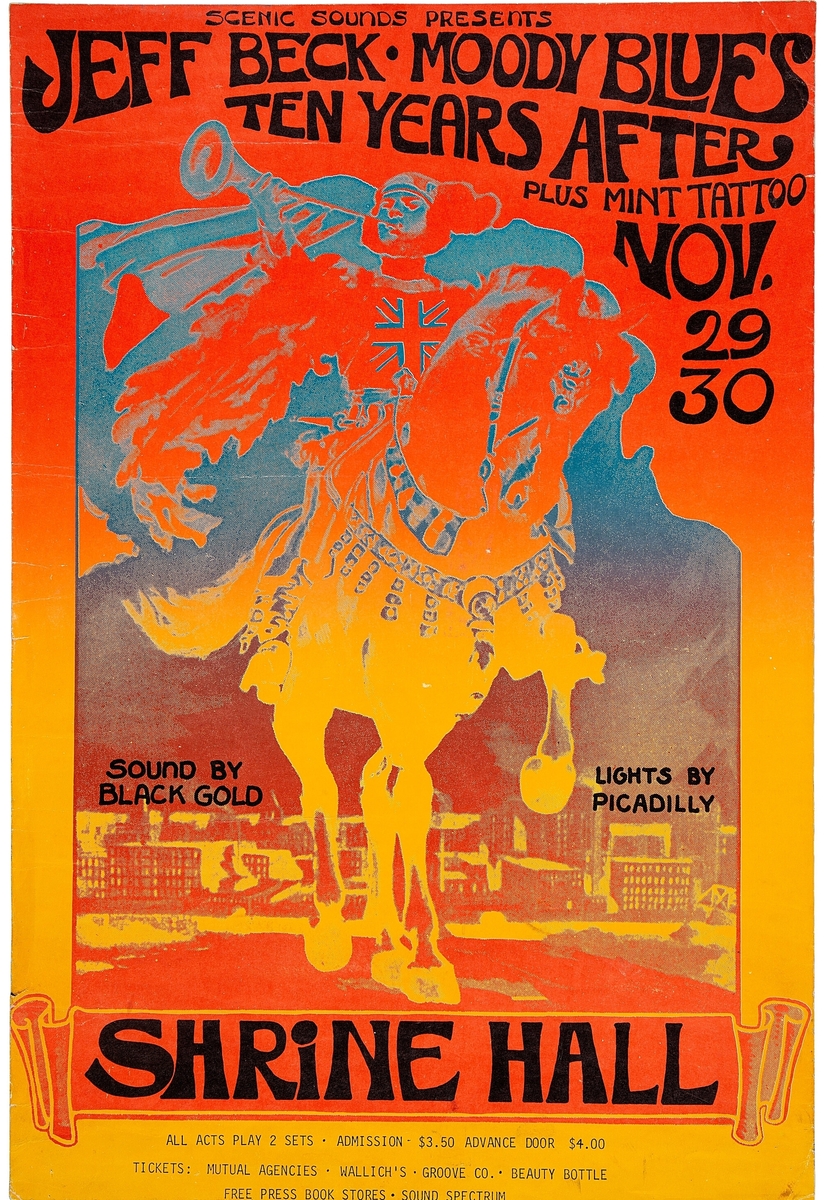 Nov 29, 1968: Jeff Beck / The Moody Blues / Ten Years After / Mint ...