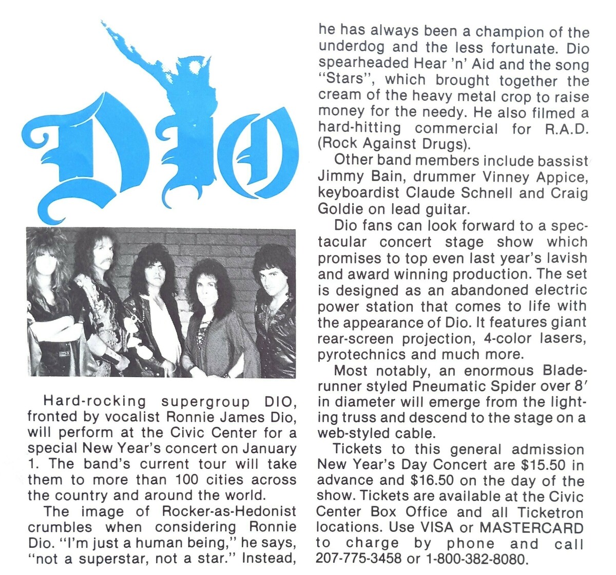 Dio Concert & Tour History | Concert Archives