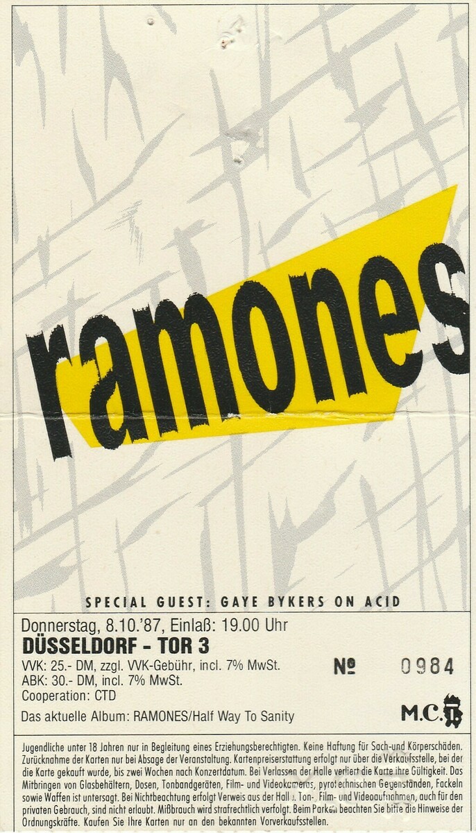 Ramones Concert & Tour History | Concert Archives