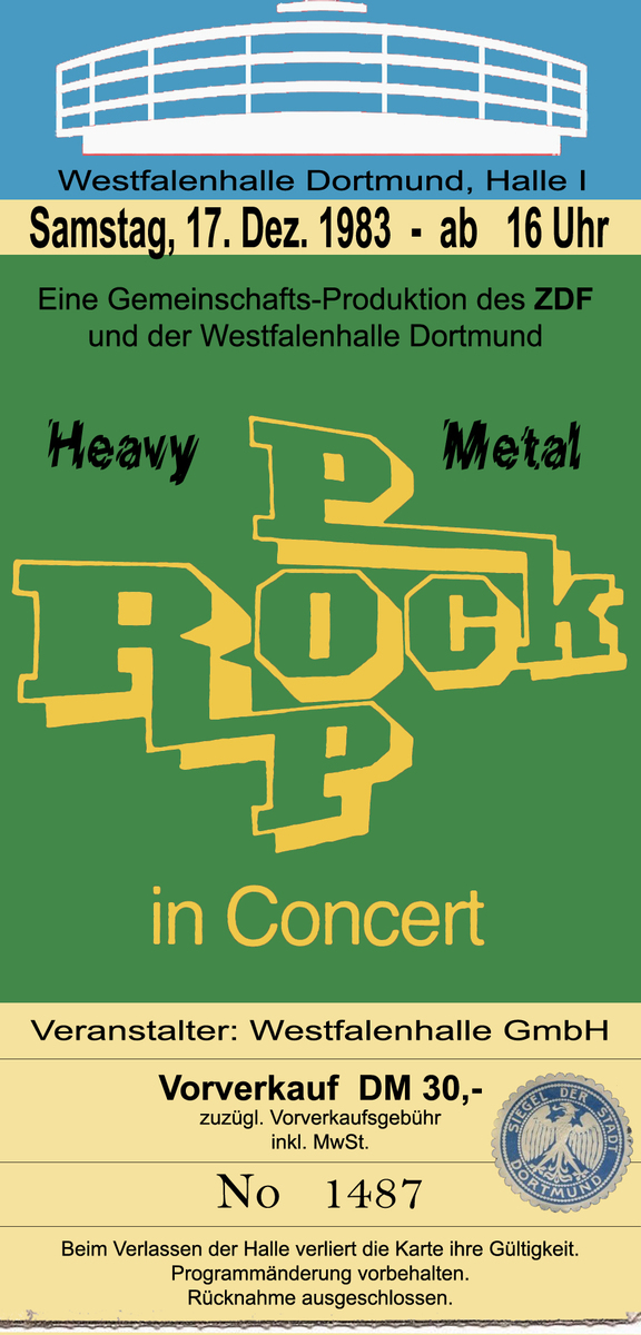 Dec 17, 1983: Rock Pop In Concert at Westfalenhalle Dortmund, North ...