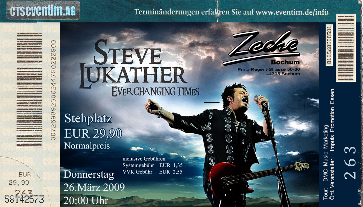 Mar 26, 2009: Steve Lukather at Zeche Bochum, North Rhine-Westphalia ...