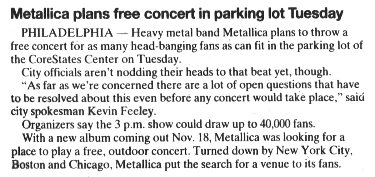 Metallica's 1997 Concert & Tour History | Concert Archives