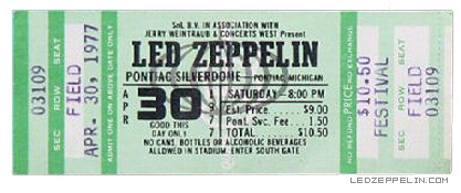 Led Zeppelin's 1977 Concert & Tour History | Concert Archives