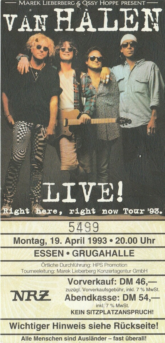 Van Halen Concert & Tour History | Concert Archives