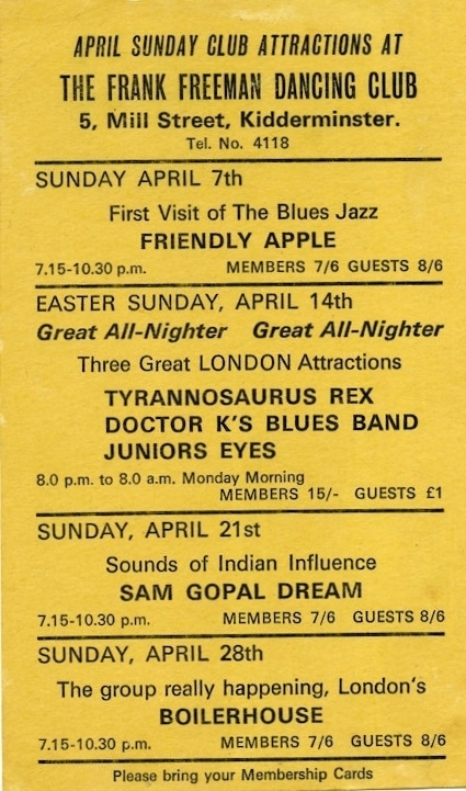Tyrannosaurus Rex Concert & Tour History | Concert Archives