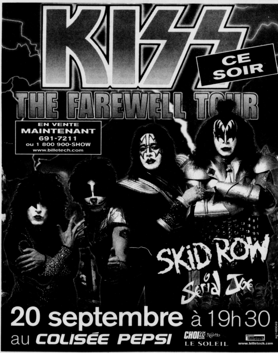 Sep 20, 2000: KISS / Skid Row / Serial Joe at Colisée Pepsi Québec ...