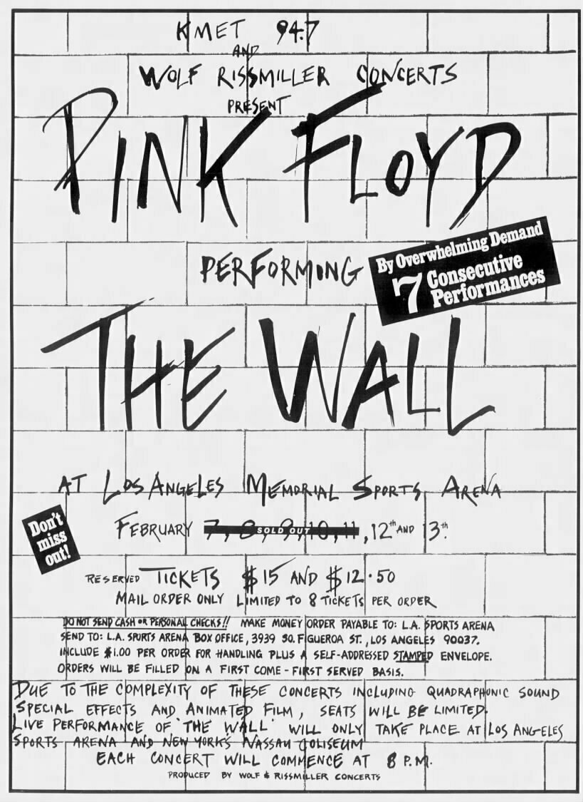 Pink Floyd's 1980 Concert & Tour History | Concert Archives