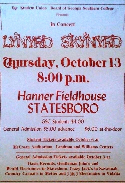 Concert History of Hanner Fieldhouse, Georgia Southern College ...