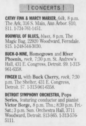 Apr 08, 1999: Buck-O-Nine / Home Grown / Riverfenix at Saint Andrew’s ...