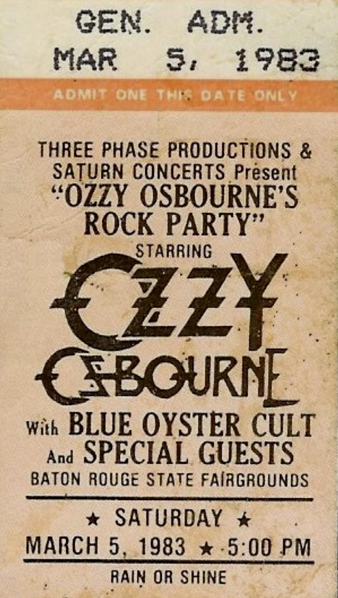 Ozzy Osbourne's 1983 Concert & Tour History | Concert Archives