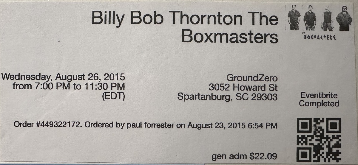 Billy Bob Thornton and The Boxmasters Concert & Tour History (Updated ...