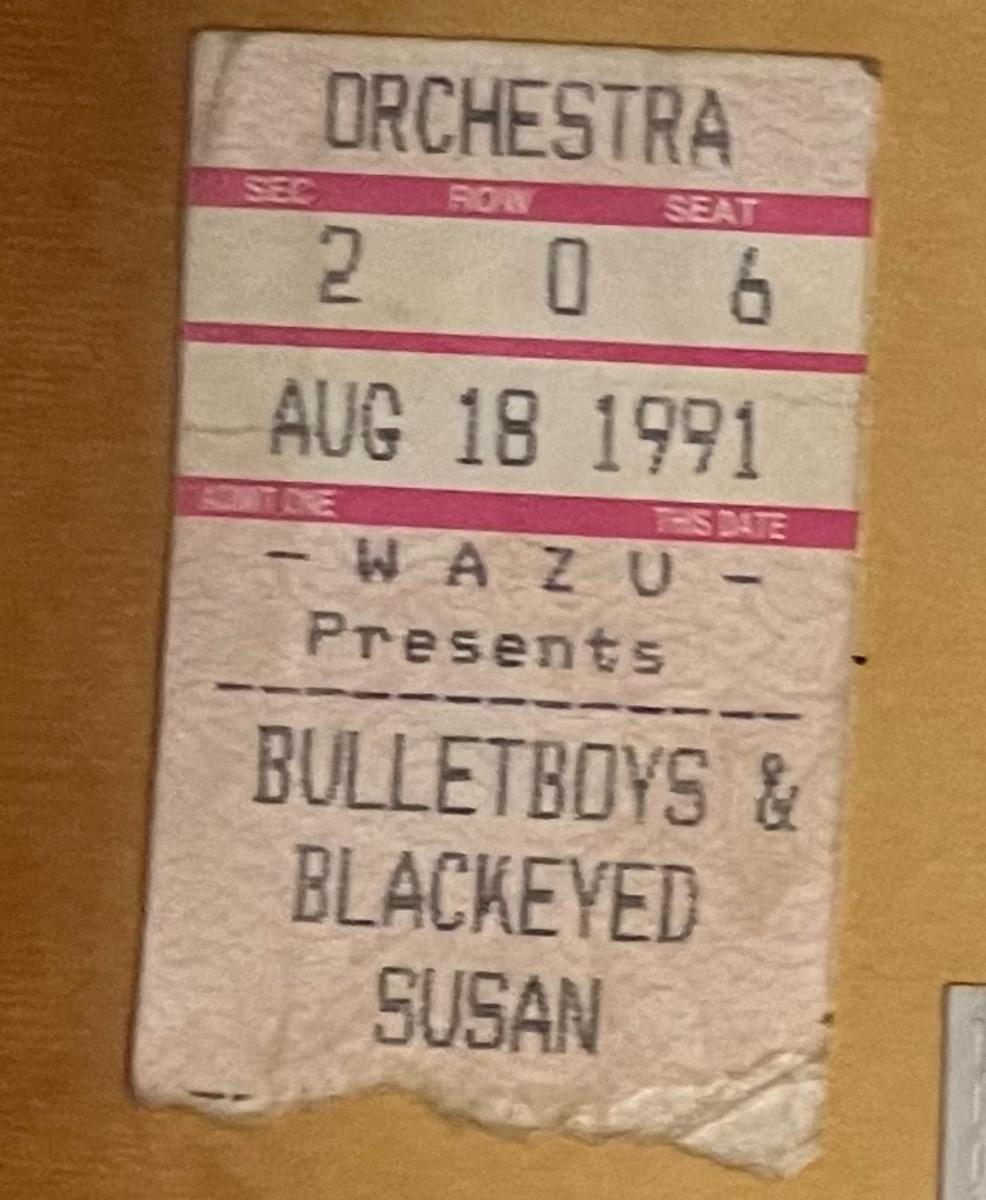 Aug 18, 1991: Bulletboys / Black Eyed Susan at Memorial Hall Dayton ...
