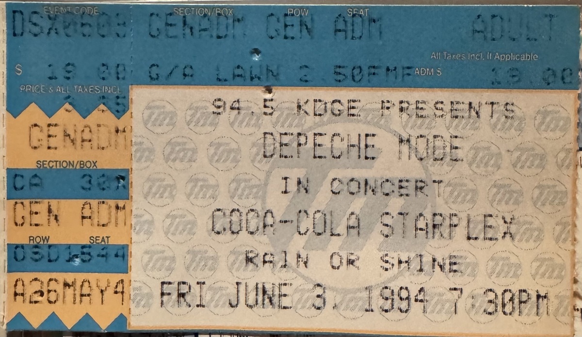 Jun 03, 1994: Depeche Mode / Primal Scream / Stabbing Westward at Coca ...