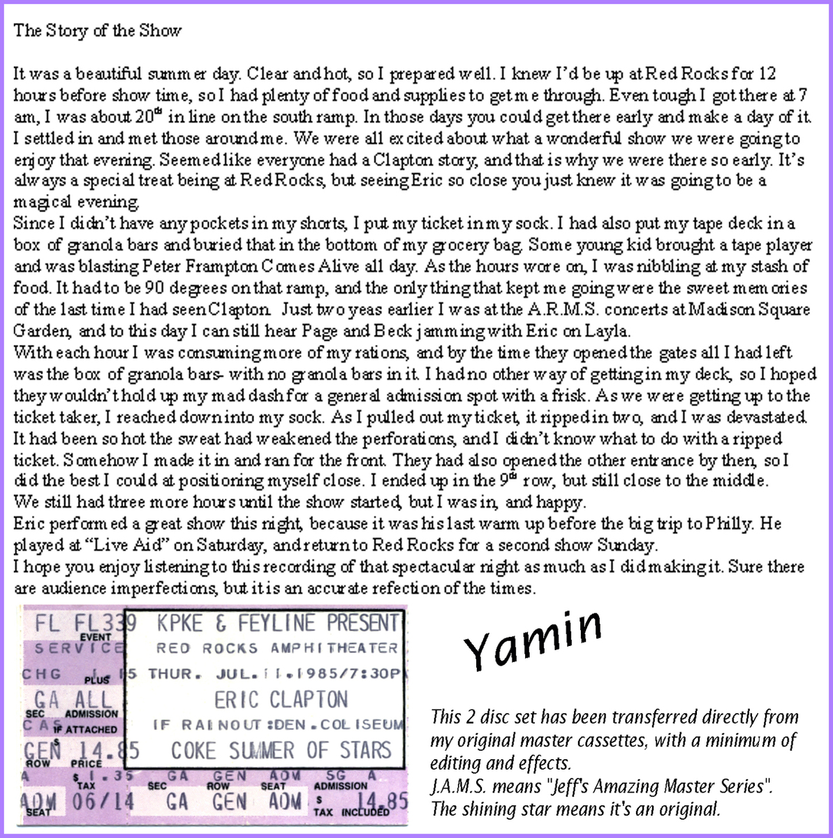 Eric Clapton Concert & Tour History (Updated for 2024) | Concert Archives