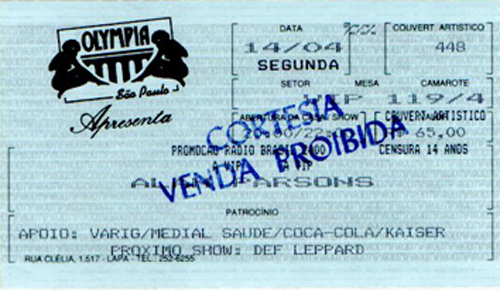 Apr 14, 1997: Alan Parsons Live Project at Olympia São Paulo, São Paulo ...