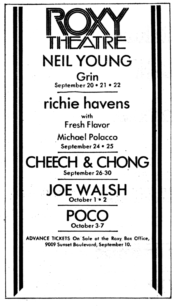 Neil Young's 1973 Concert & Tour History | Concert Archives