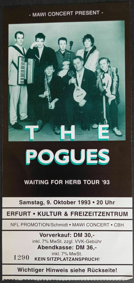 The Pogues Concert & Tour History (Updated for 2024) | Concert Archives