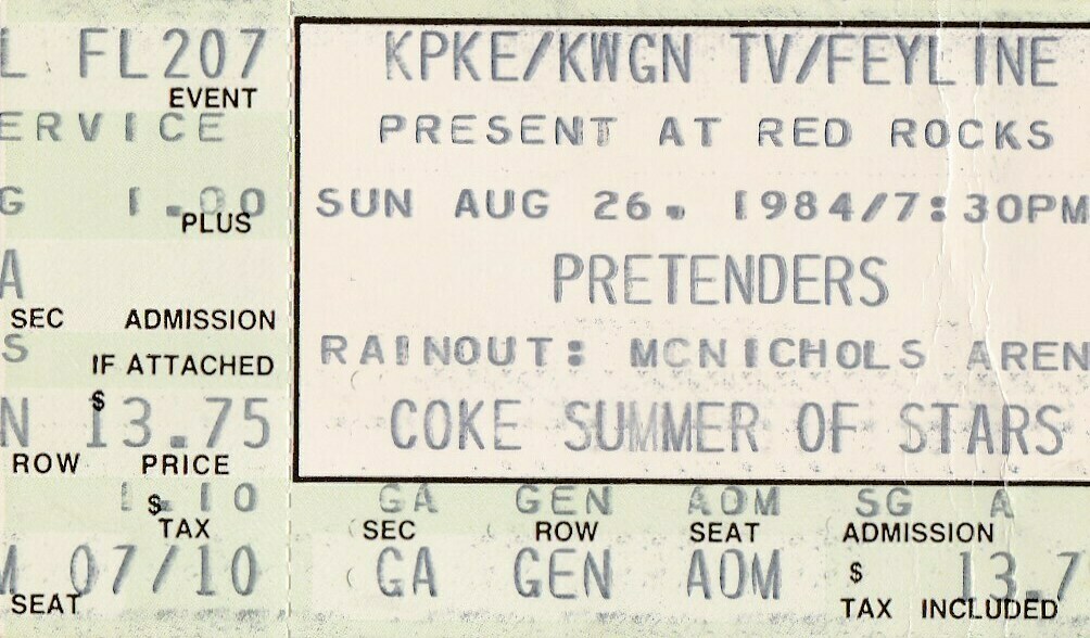 1984 Concert History of Red Rocks Amphitheatre Morrison, Colorado ...