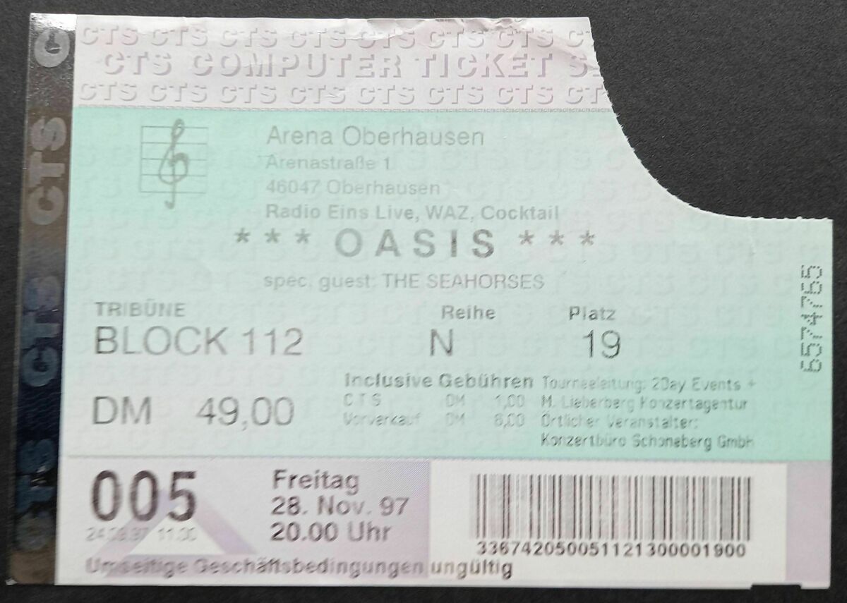 Oasis's 1997 Concert & Tour History | Concert Archives
