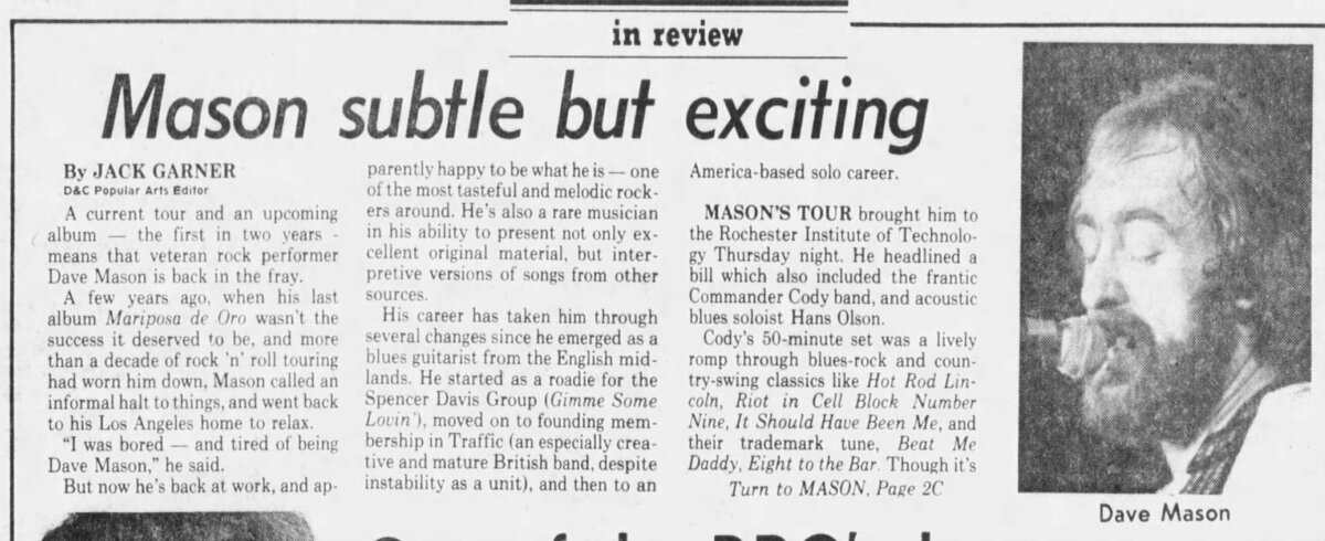 Dave Mason Concert & Tour History (Updated for 2024) | Concert Archives