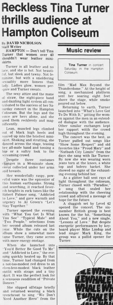 Tina Turner Concert & Tour History | Concert Archives