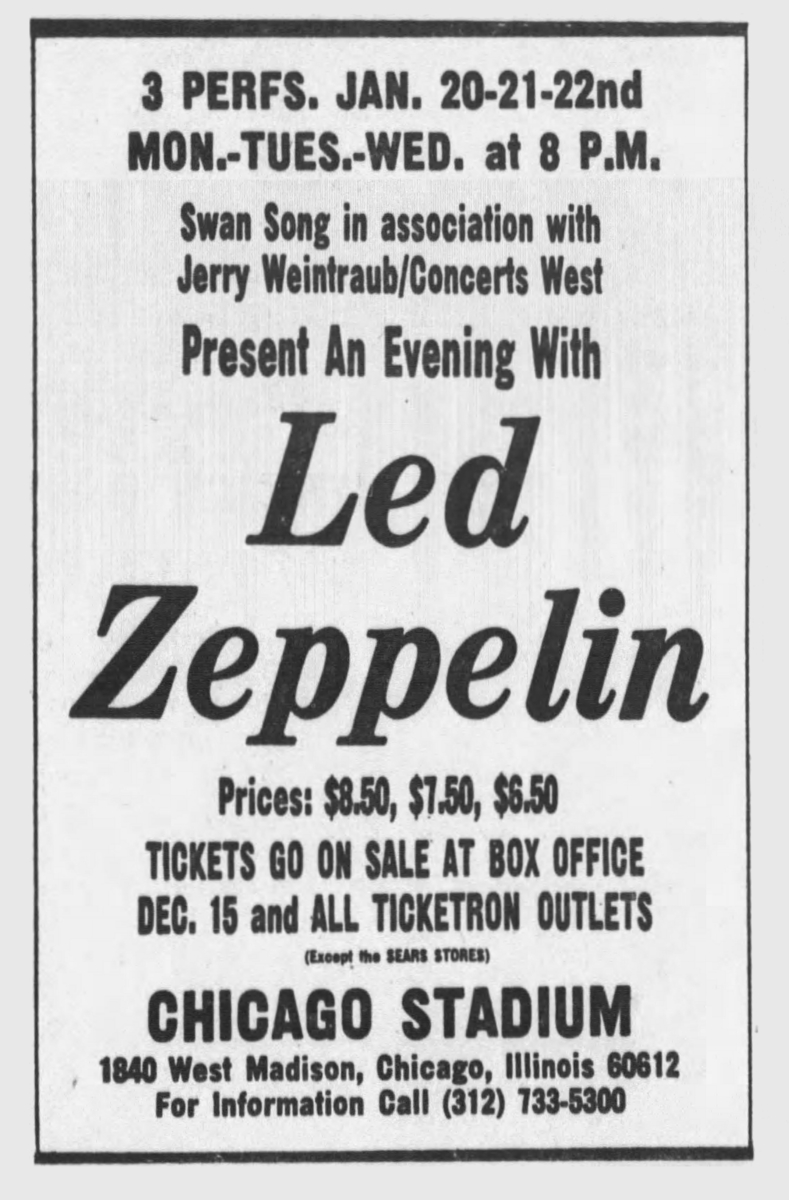 Led Zeppelin's 1975 Concert & Tour History | Concert Archives