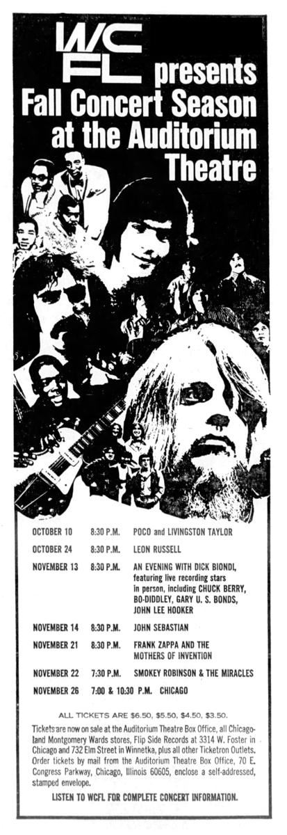 Frank Zappa Concert & Tour History | Concert Archives