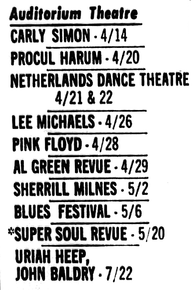 Pink Floyd's 1972 Concert & Tour History | Concert Archives