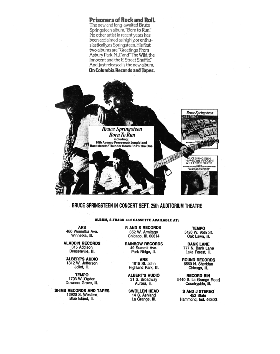Bruce Springsteen's 1975 Concert & Tour History | Concert Archives