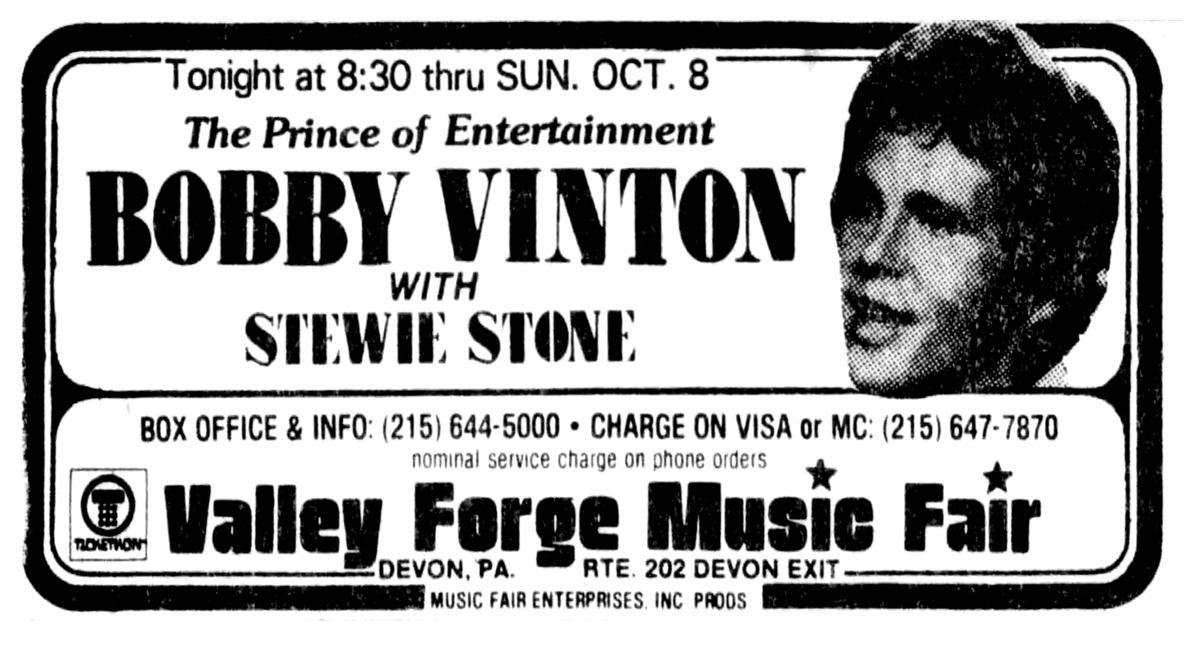 Bobby Vinton Concert & Tour History | Concert Archives