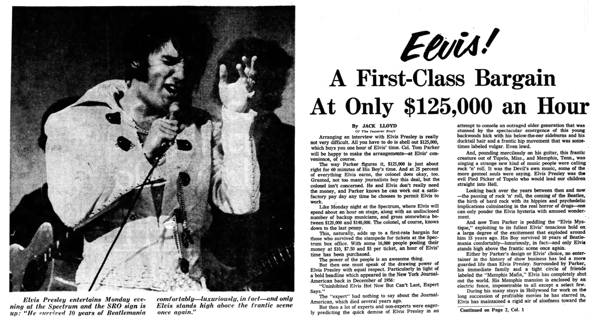 Elvis Presley's 1971 Concert & Tour History | Concert Archives