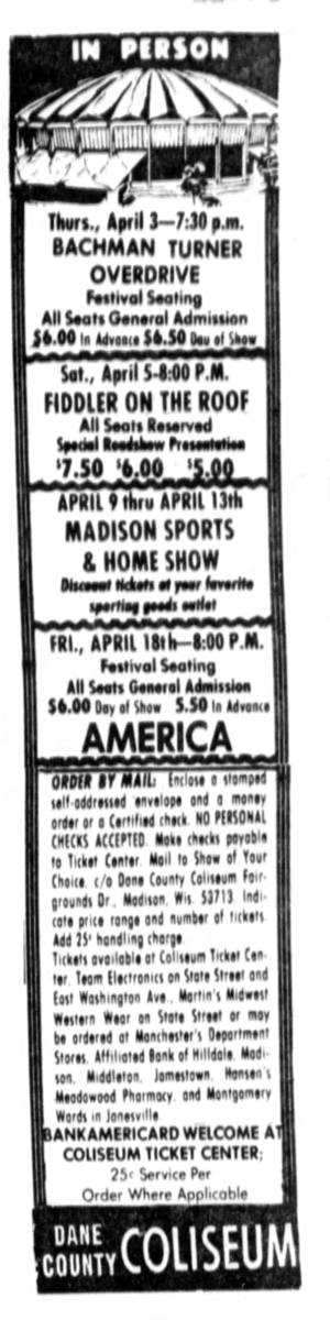 Concert History of Dane County Memorial Coliseum Madison, Wisconsin ...