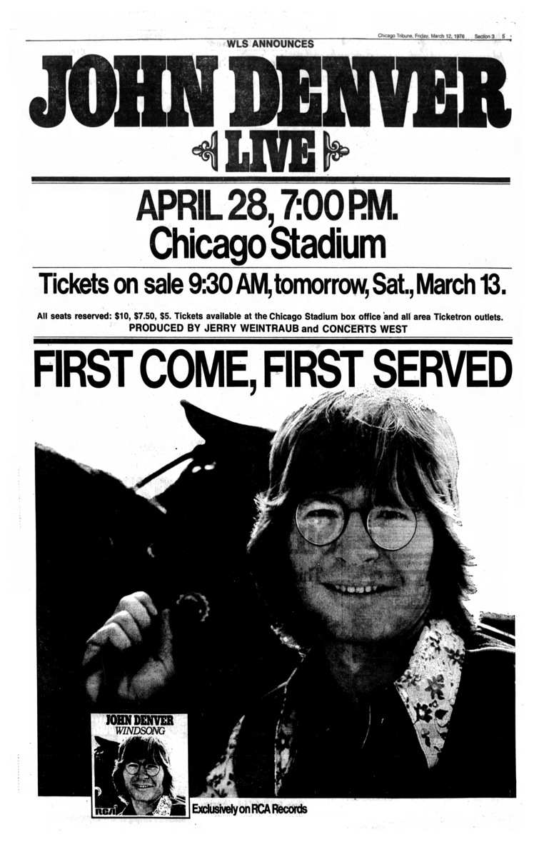 John Denver Concert & Tour History | Concert Archives