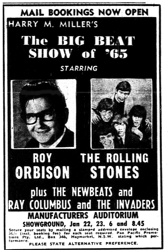 Jan 22, 1965: Roy Orbison / The Rolling Stones / The Newbeats / Ray Columbus And The Invaders at ...
