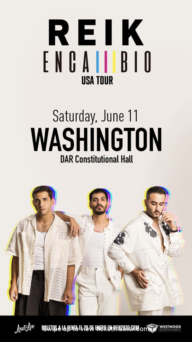 Jun 11, 2022: Reik at DAR Constitution Hall Washington, D.C., United ...