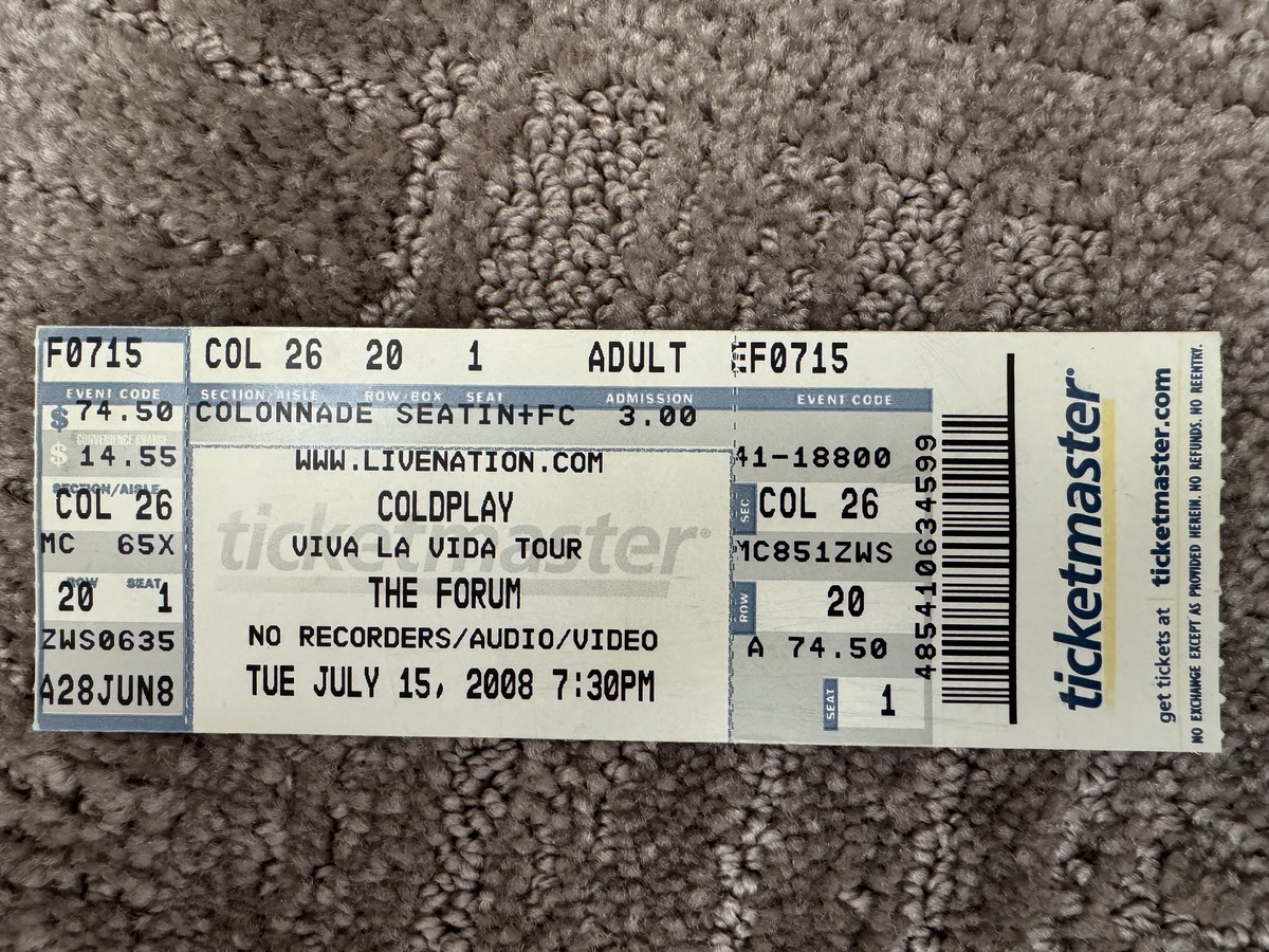 Jul 15, 2008: Coldplay / Other Lives / Jon Hopkins at The Forum ...