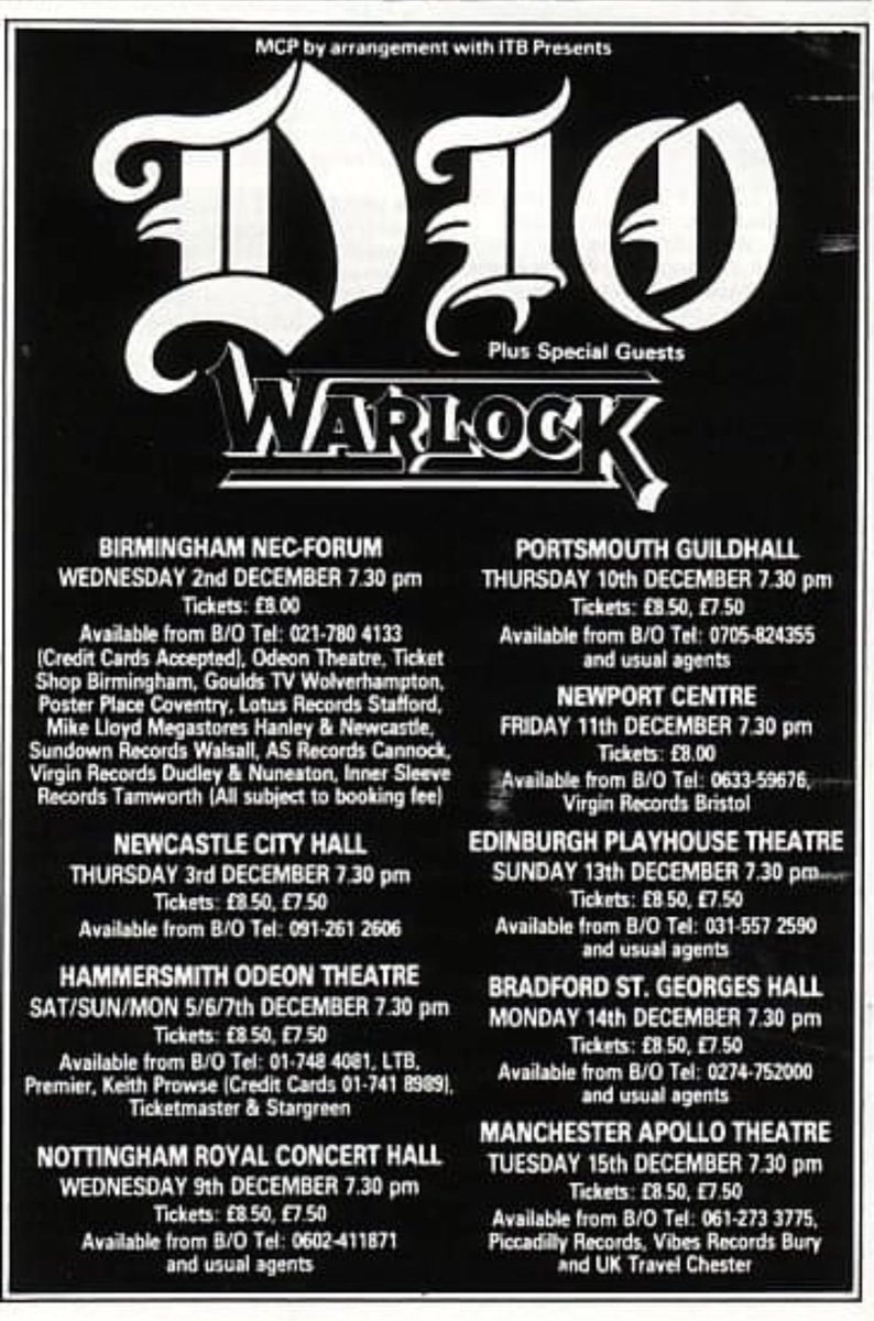 Dio Concert & Tour History | Concert Archives