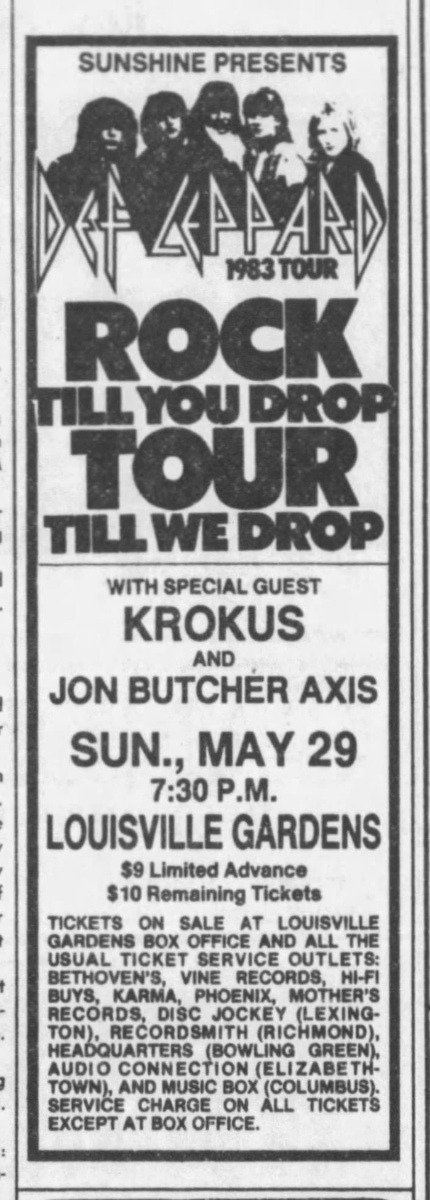 Def Leppard's 1983 Concert & Tour History | Concert Archives
