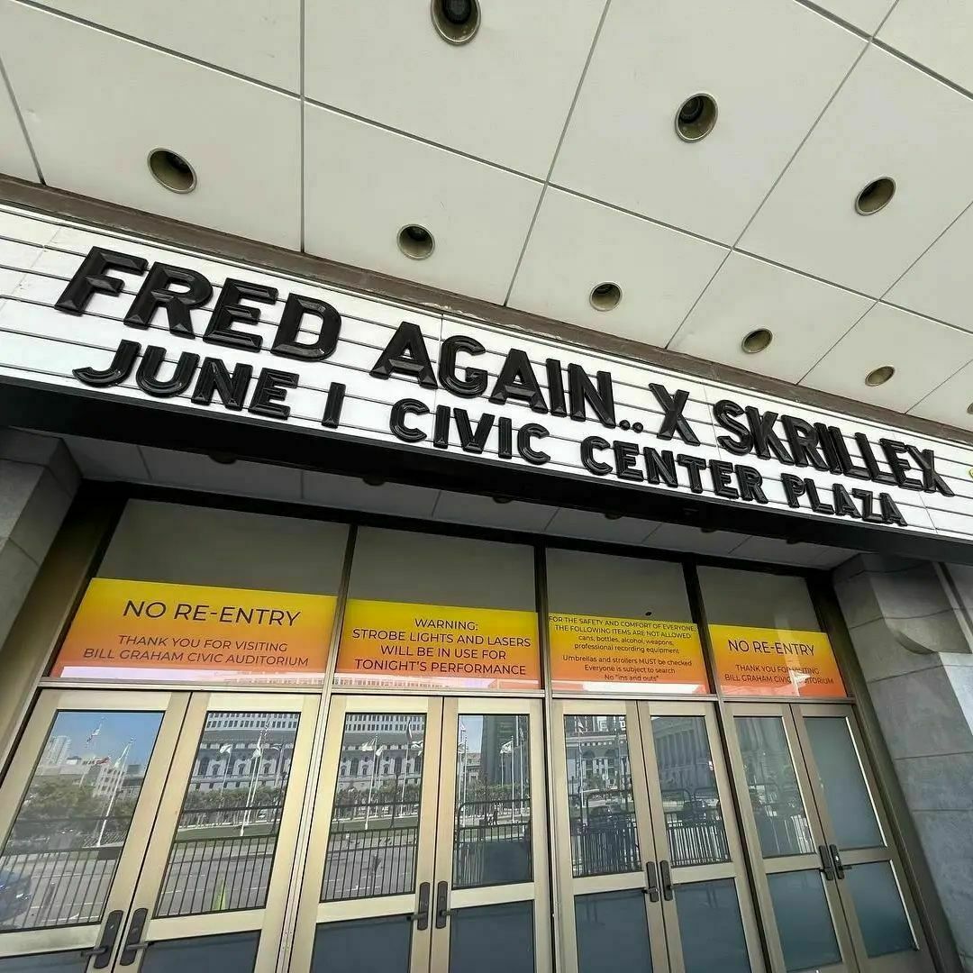 Jun 01, 2024: Fred again.. / Skrillex at Civic Center Plaza San Francisco, California, United ...