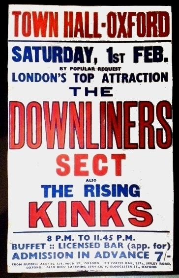 Feb 01, 1964: The Downliners Sect / The Rising / The Kinks at Town Hall ...