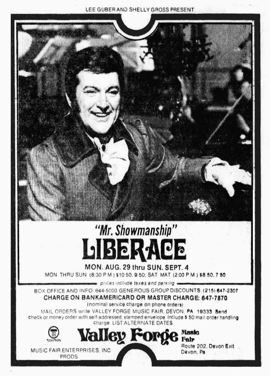 Liberace Concert & Tour History | Concert Archives