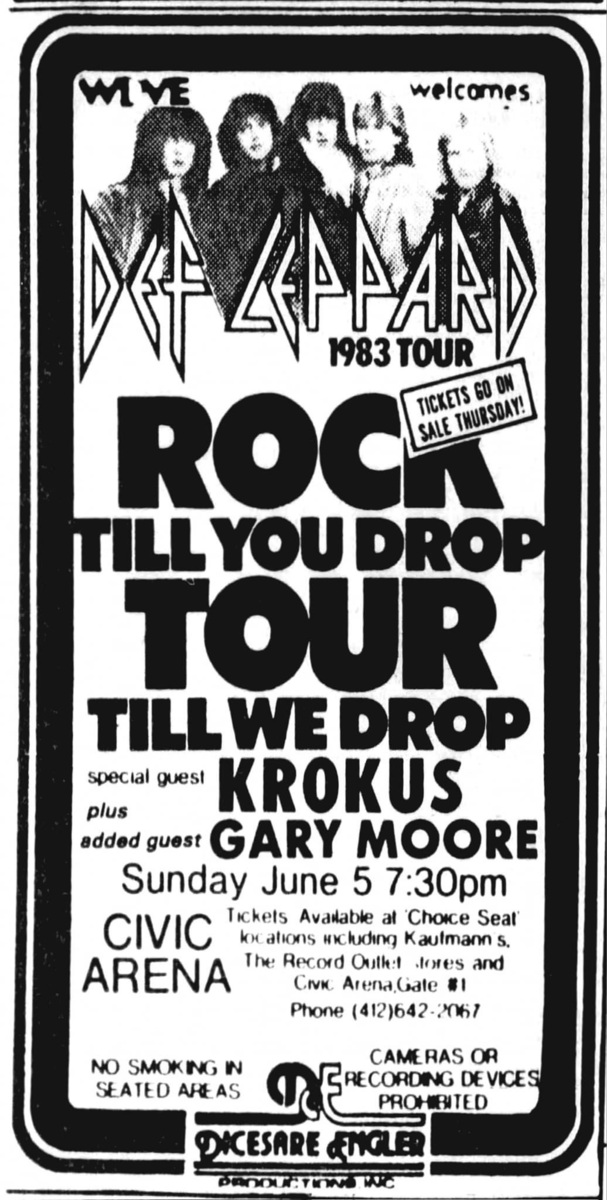 Def Leppard's 1983 Concert & Tour History | Concert Archives