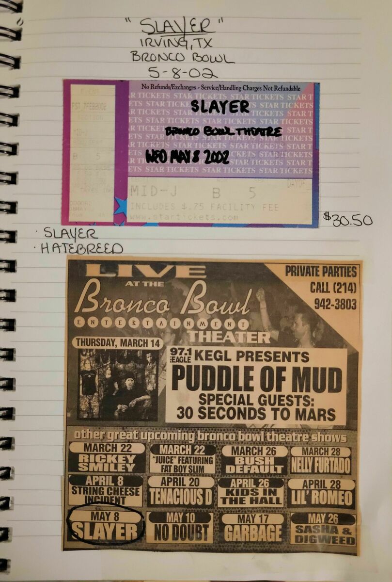 Slayer Concert & Tour History (Updated for 2024) | Concert Archives