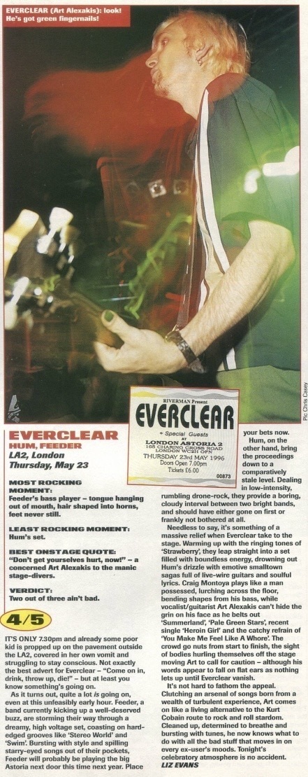 Everclear's 1996 Concert & Tour History | Concert Archives